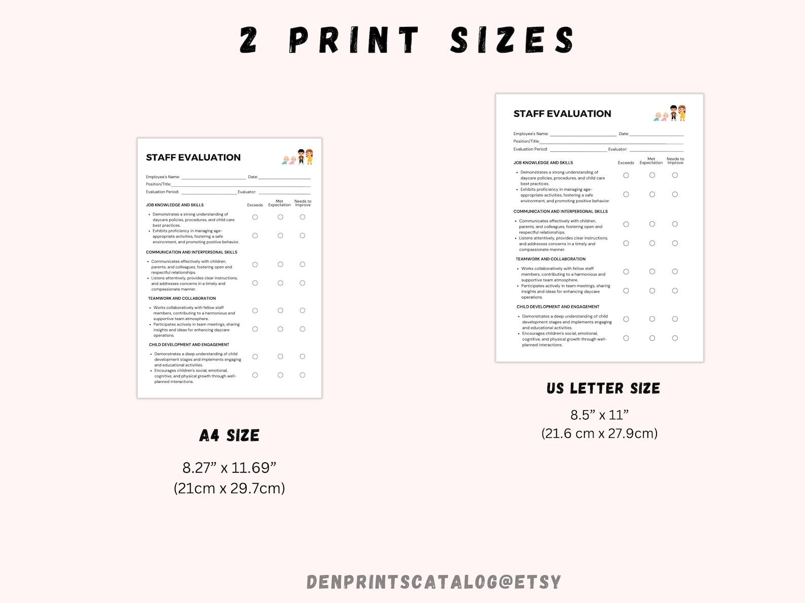 Daycare Staff Evaluation Printable,childcare Center Printable Employee ...
