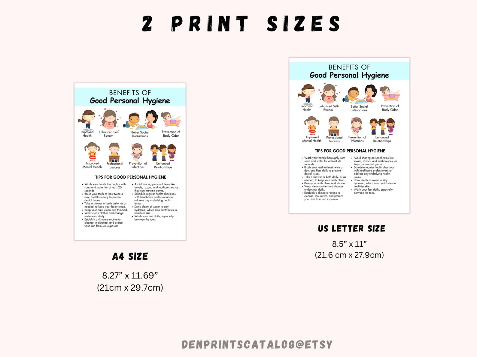 Benefits of Personal Hygiene Poster Handout Printable, Hygiene Chart ...
