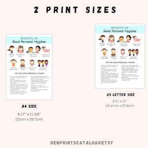 Benefits of Personal Hygiene Poster Handout Printable, Hygiene Chart ...
