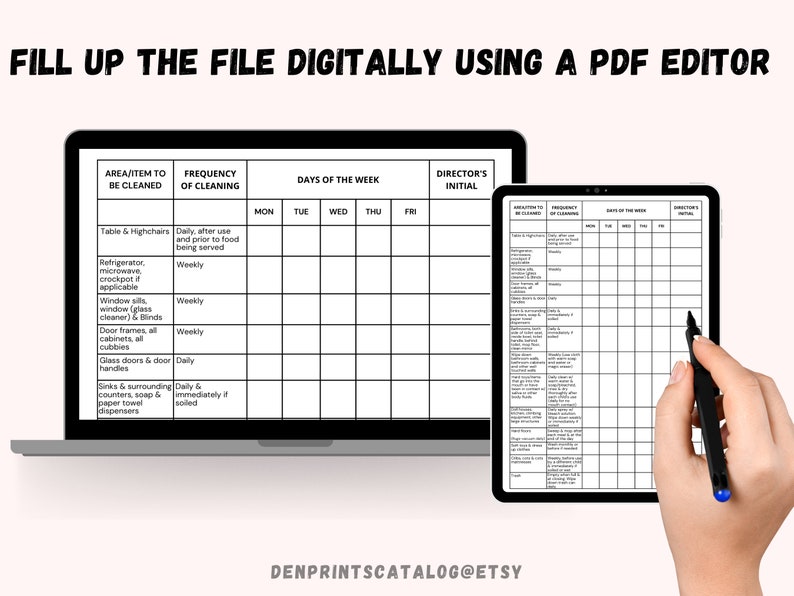 Daycare Cleaning Checklist Printable, Keep A Nice & Tidy Child Care ...