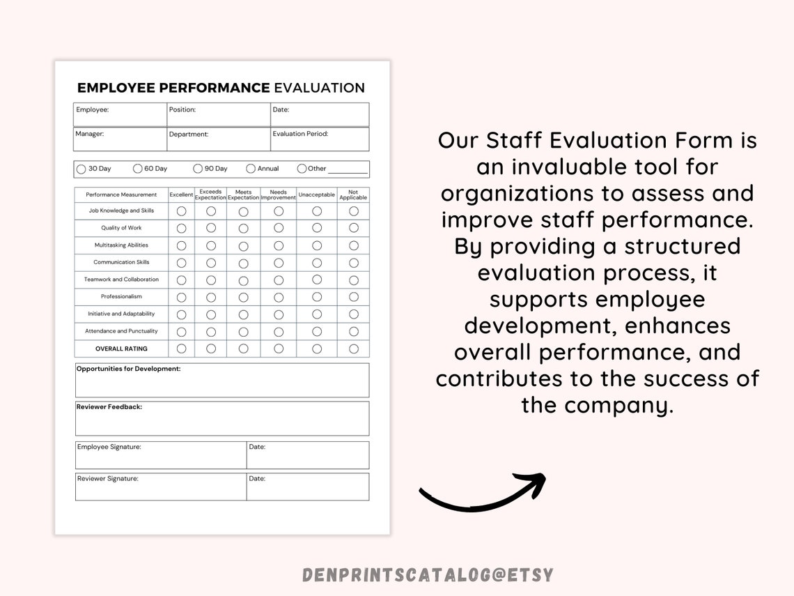 Employee Performance Evaluation Template, Employee Performance Review ...
