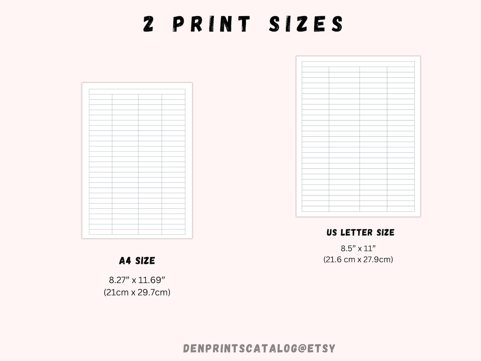 4 Blank Columns Chart Text Input Print And Write Printable Digital Download Blank Column
