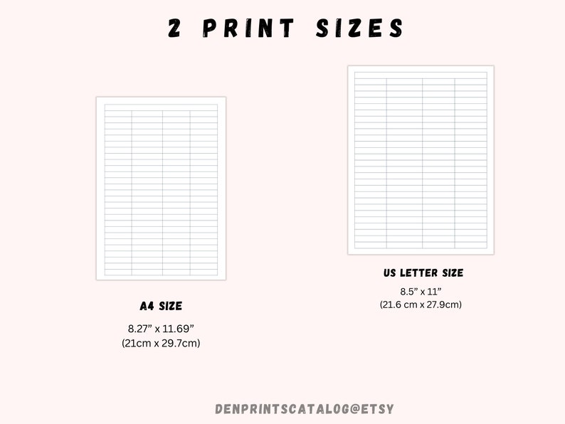 4 Blank Columns Chart Text Input Print and Write Printable Digital ...