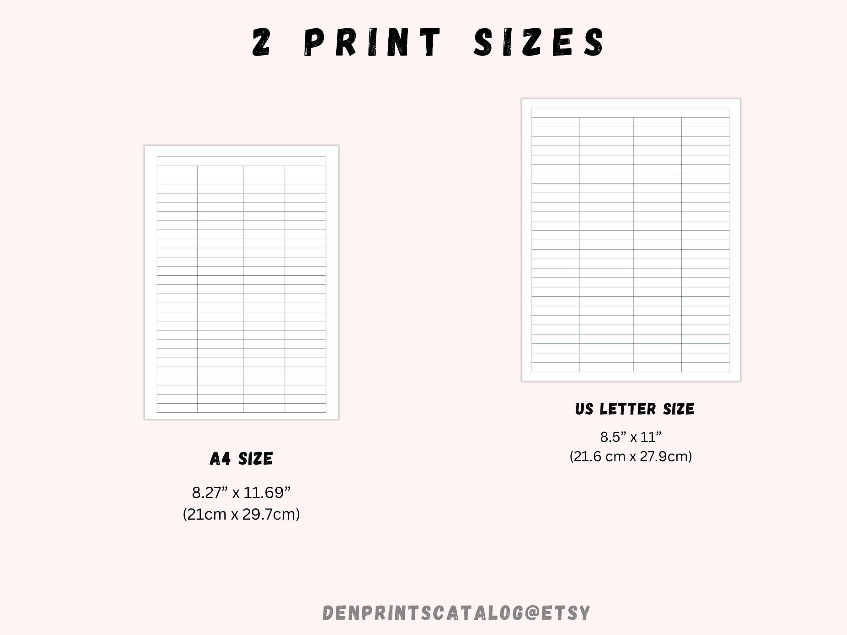 4 Blank Columns Chart Text Input Print And Write Printable Digital