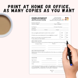 Daycare Employee Application Printable, Childcare Center Printable ...