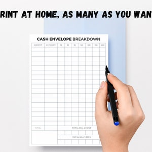Cash Breakdown Count Sheet Printable, Cash Breakdown Cards, Cash ...