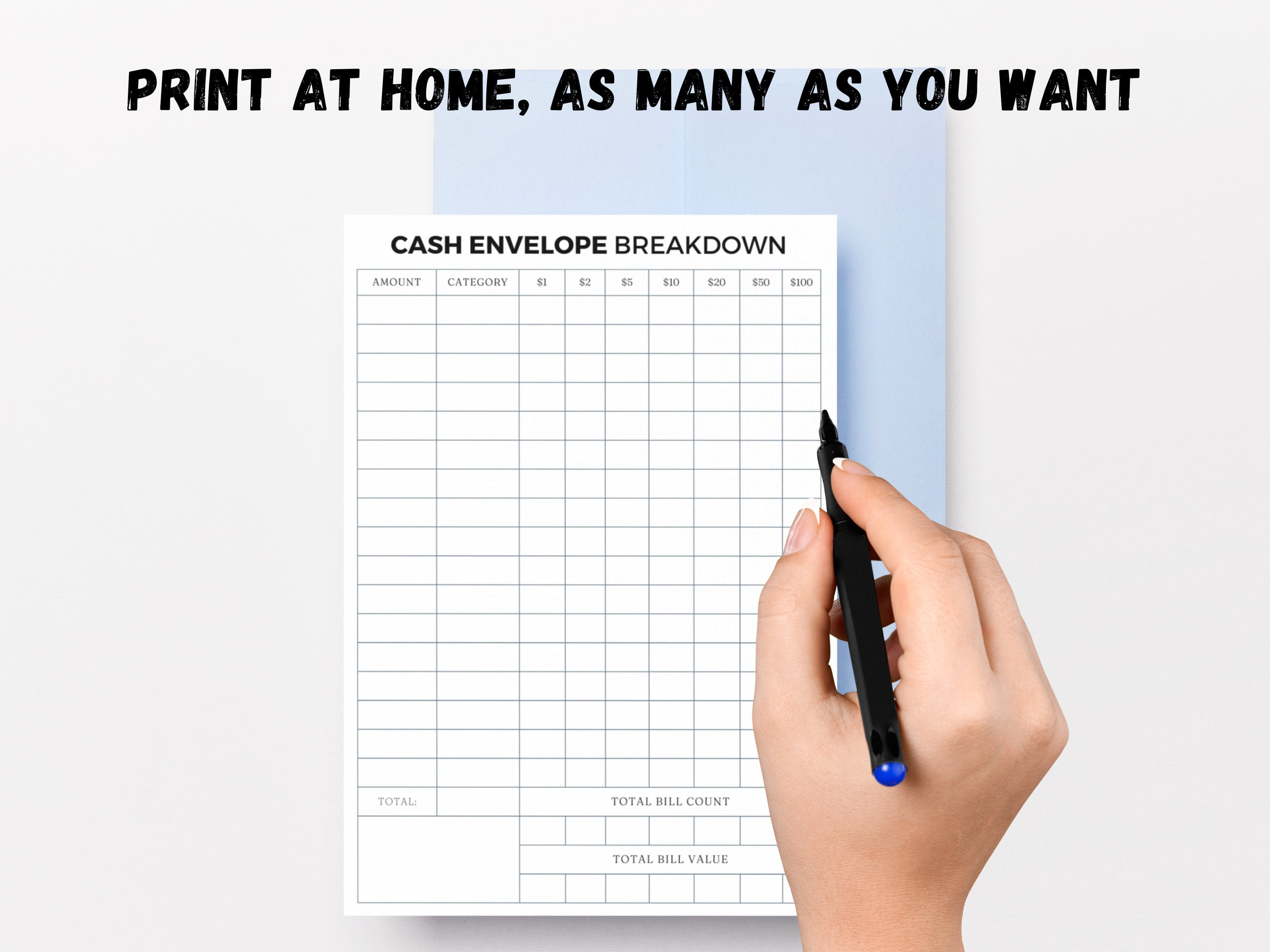 Cash Breakdown Count Sheet Printable, Cash Breakdown Cards, Cash ...