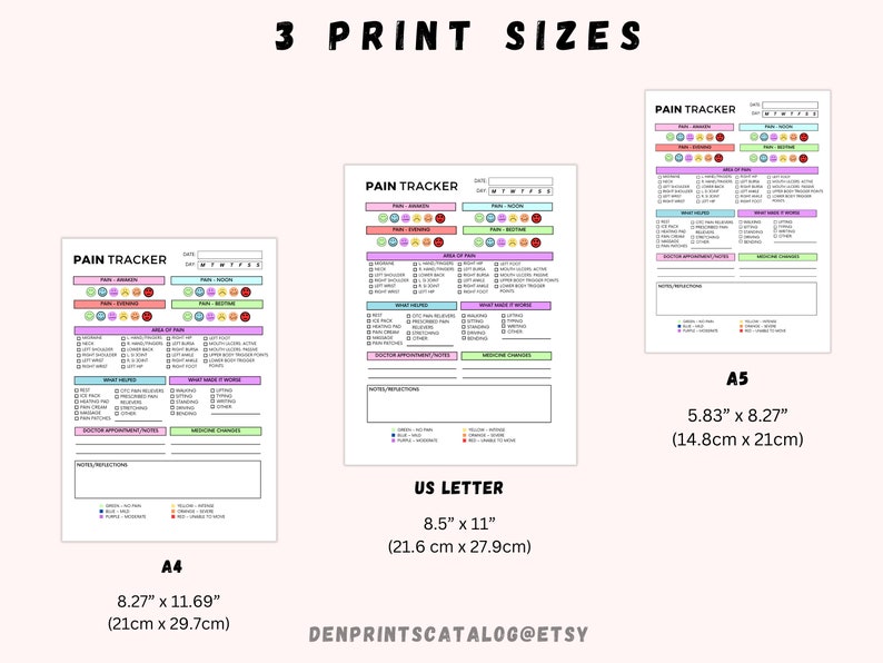 Daily Pain Tracker and Journal Printable Chronic Pain - Etsy