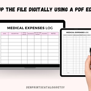 Medical Expense Record Printable, Medical Spending Tracker, Printable Cost Tracker, Medical ...