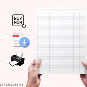 8 Blank Columns Chart Text Input Print and Write Printable Digital ...