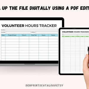 Volunteer Schudule Hours Tracker Log Printable, Volunteer Activity ...