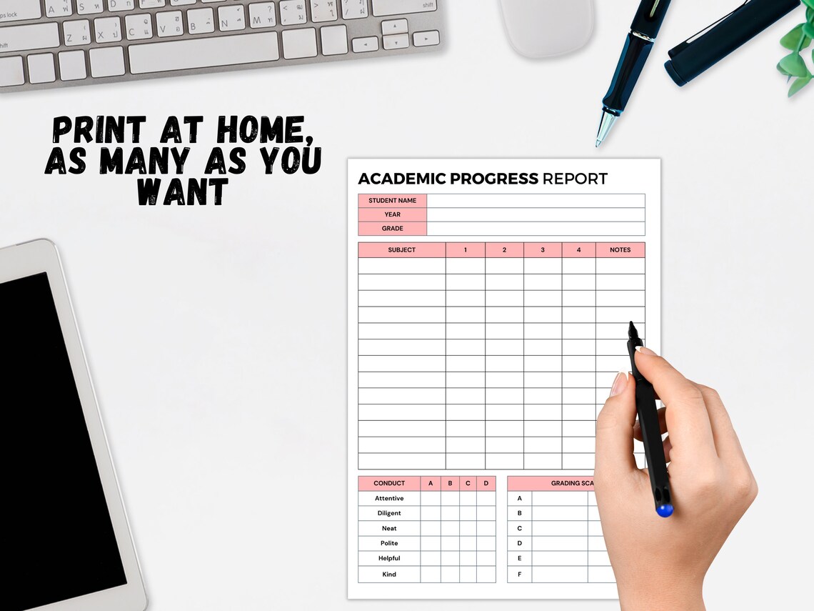 Homeschool Report Card Homeschool Progress Report, Homeschool Academic ...