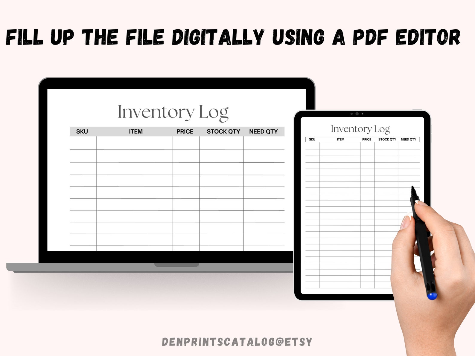 Printable Inventory Log Management Form, Inventory Sheet, Small ...