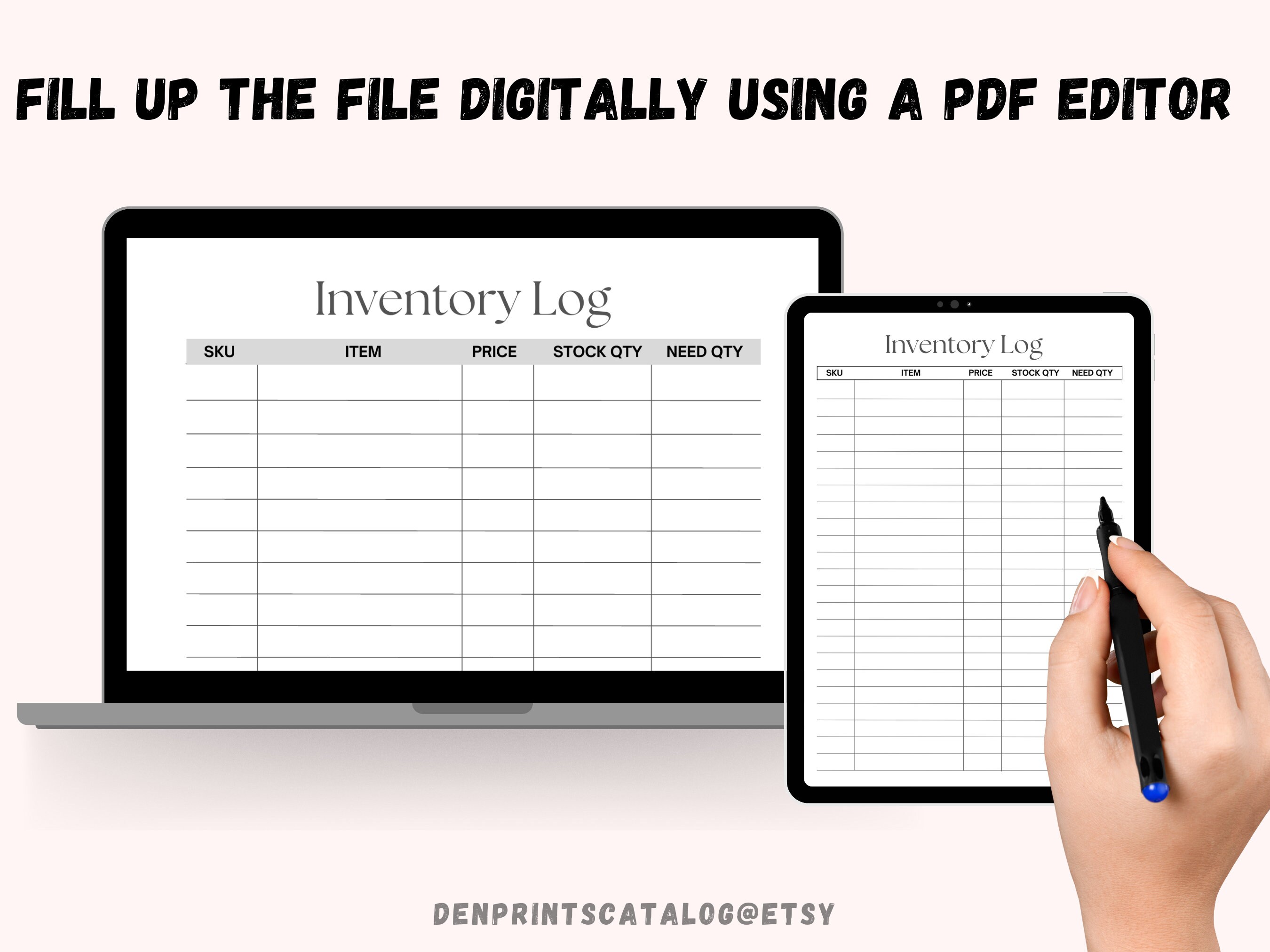 Printable Inventory Log Management Form, Inventory Sheet, Small ...