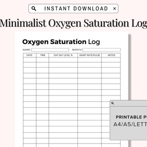 Oxygen Tracker, Saturation Journal, Pulse Log, Oxygen Record ...