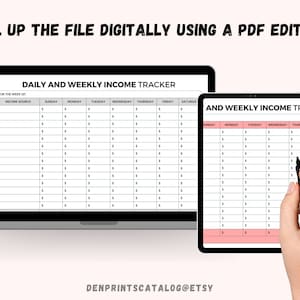 Printable Daily and Weekly Income Tracker, Income Tracker Printable ...