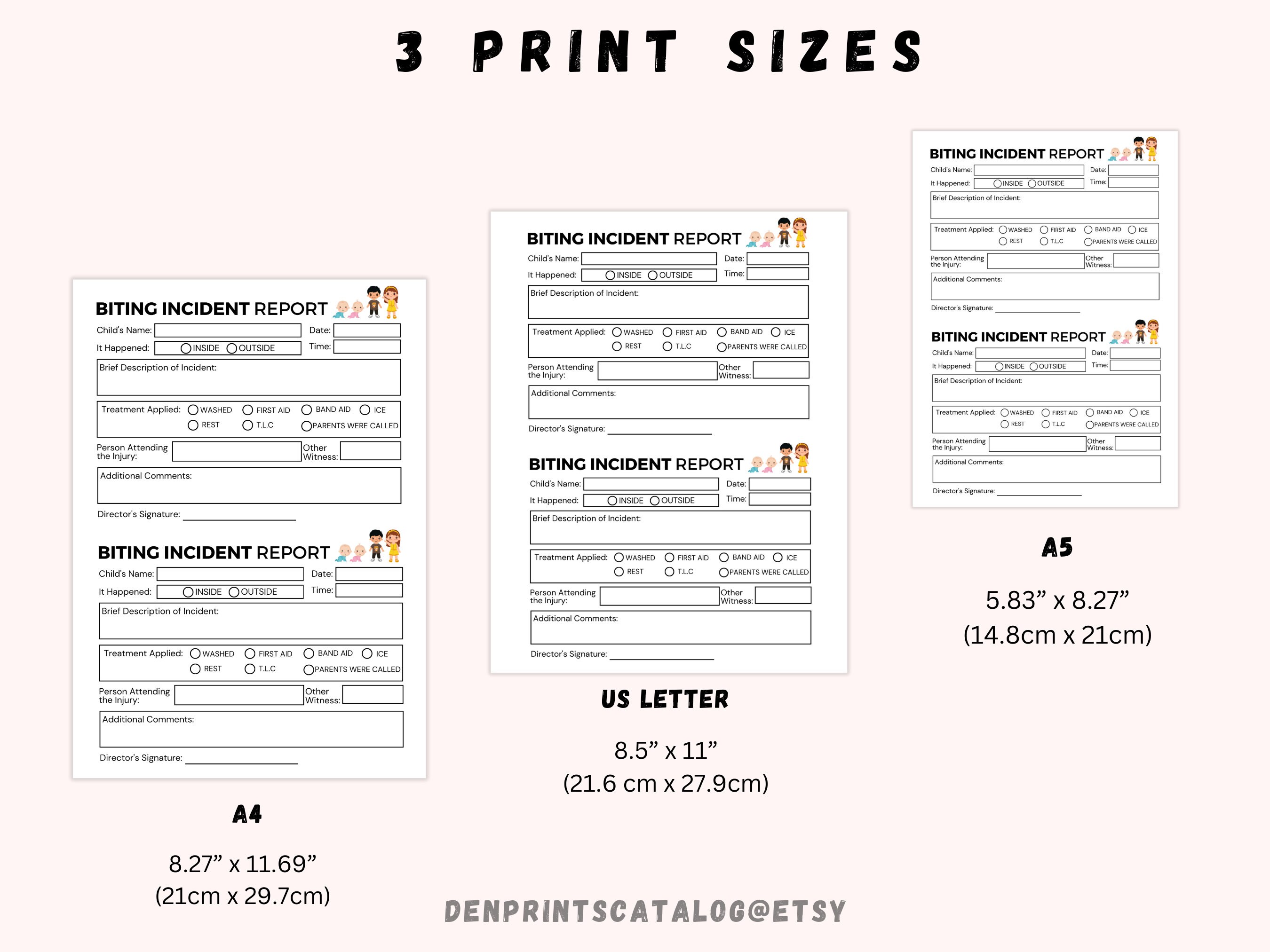 Biting Incident Report, Daycare Printable Child Incident Report ...