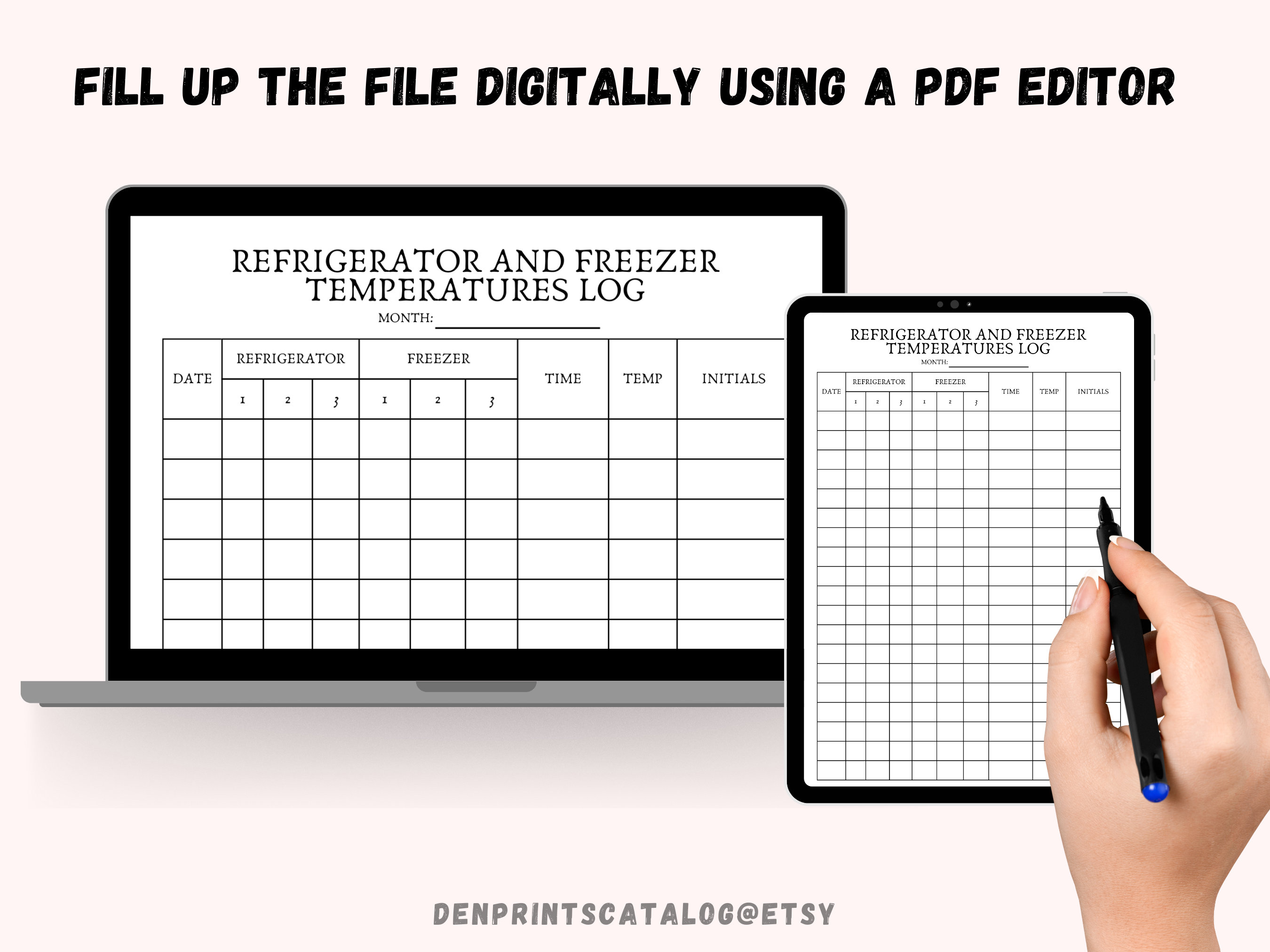 Printable Refrigerator and Freezer Temperatures Log, Print and Write ...