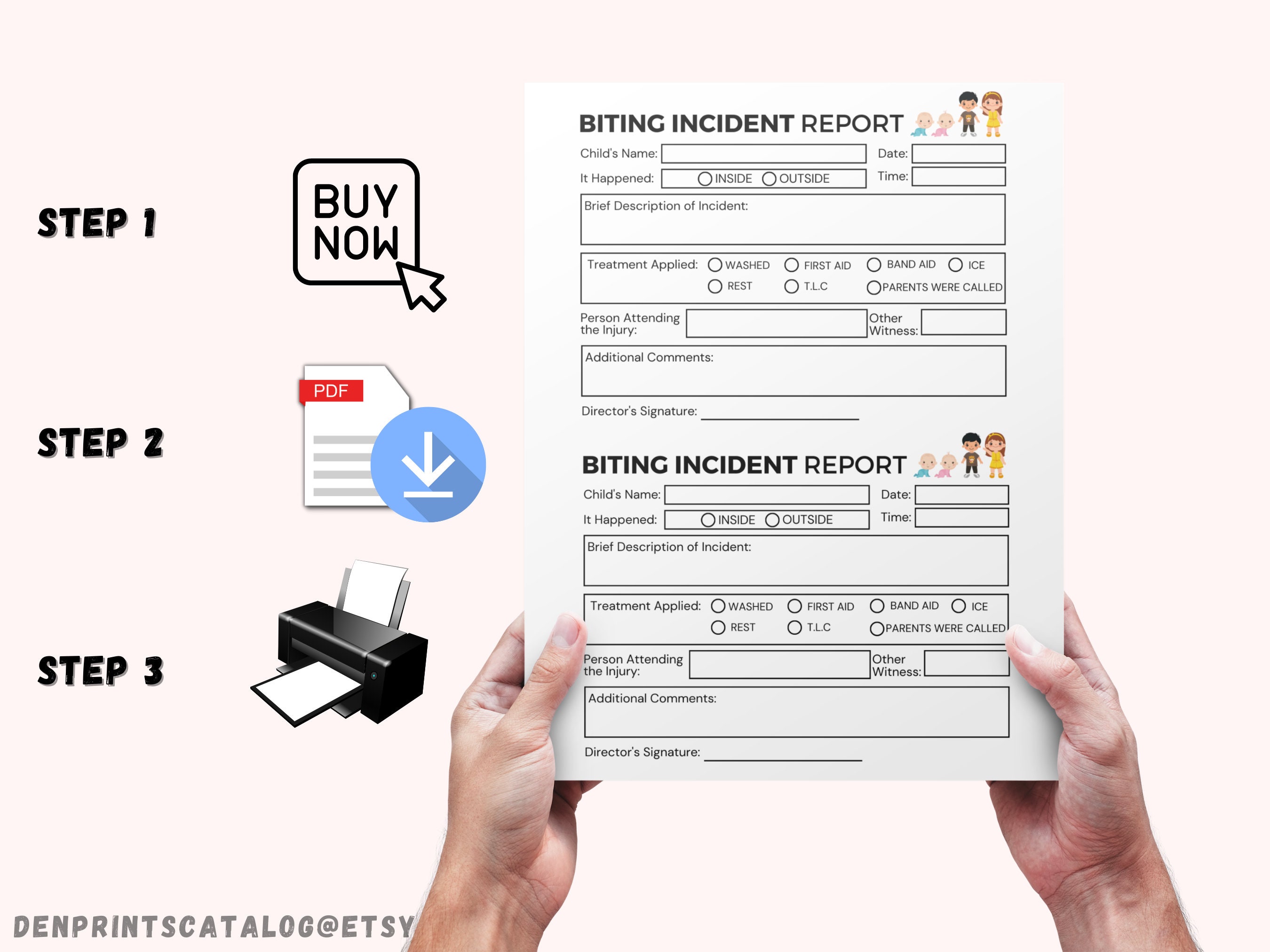 Biting Incident Report, Daycare Printable Child Incident Report ...