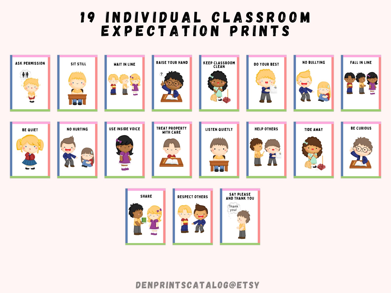 Classroom Rules Posters, Class Expectations, Bulletin Board ...