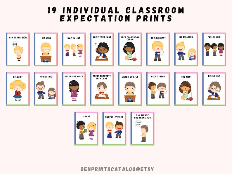 Classroom Rules Posters, Class Expectations, Bulletin Board ...