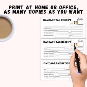 Daycare Receipts Printable, Daycare Tax Receipts,daycare Tax Statement ...