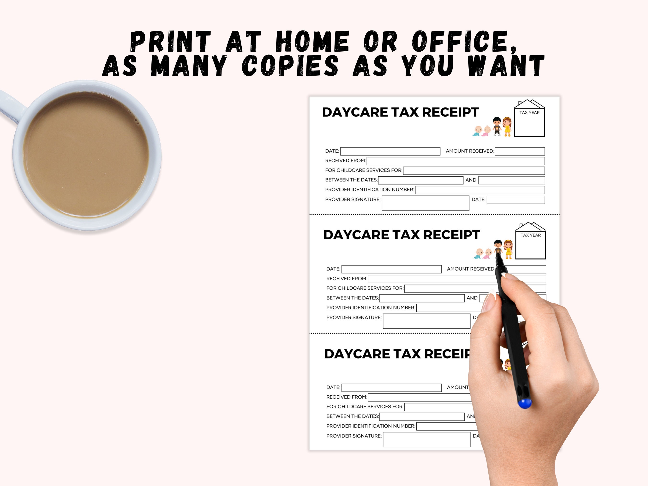 Daycare Receipts Printable, Daycare Tax Receipts,daycare Tax Statement ...