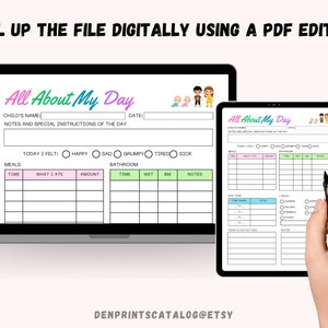Daycare Report Mail Printable, Day Care Report, Toddler Daily Log ...