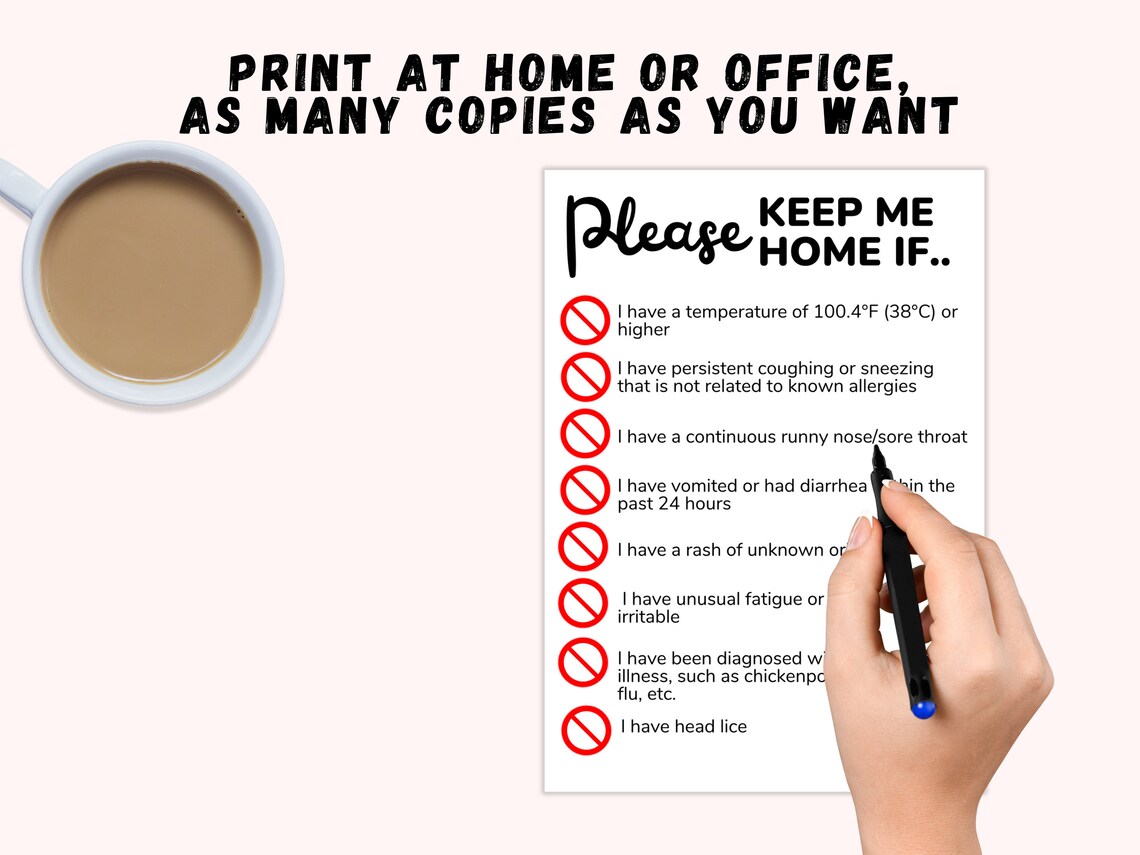 Child Sick Board Printable Template for Daycare, School and Childcare ...