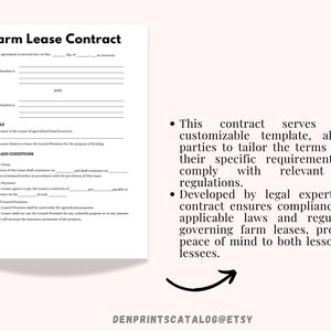 Fillable Farm Lease Contract Template Printable PDF Editable in Canva ...