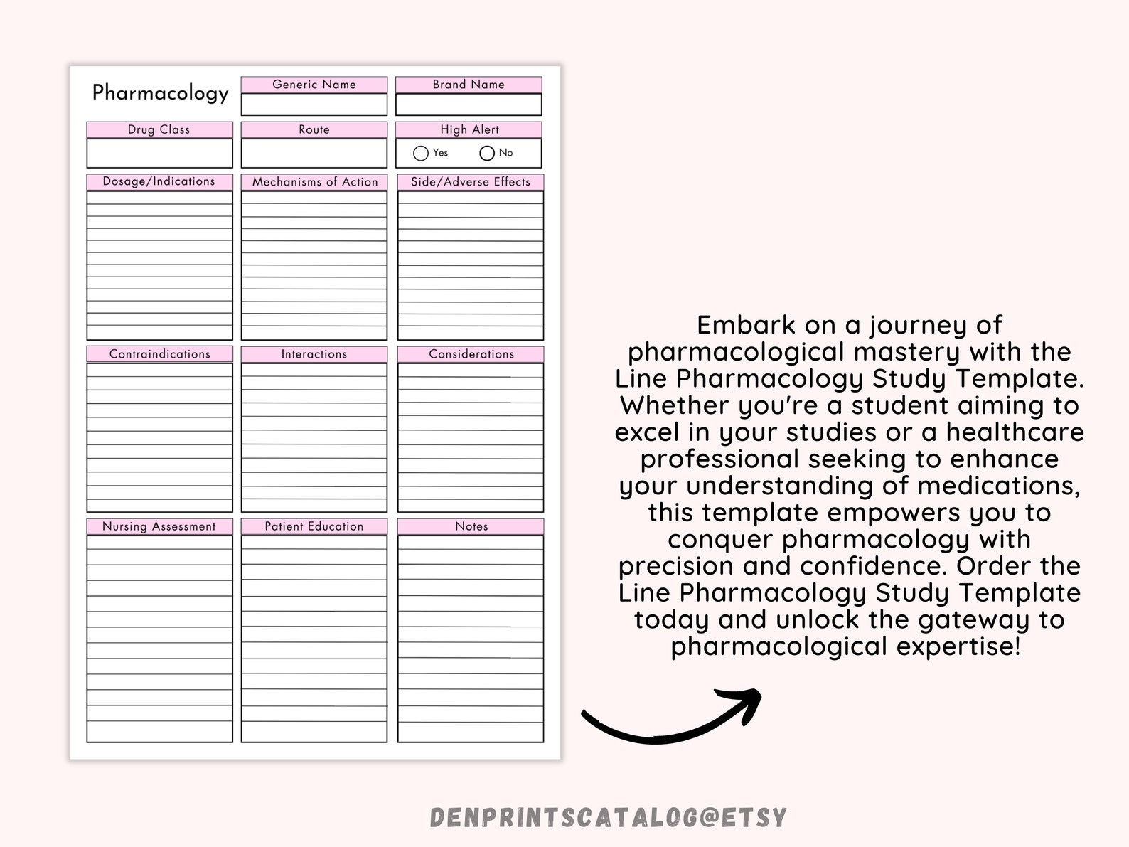 Pharmacology Printable, Drug Card Printable, Nursing School Template ...