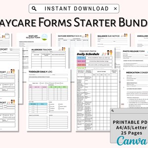 Daycare Forms Starter Toolkit, Daycare Contract, Daycare Starter Kit ...