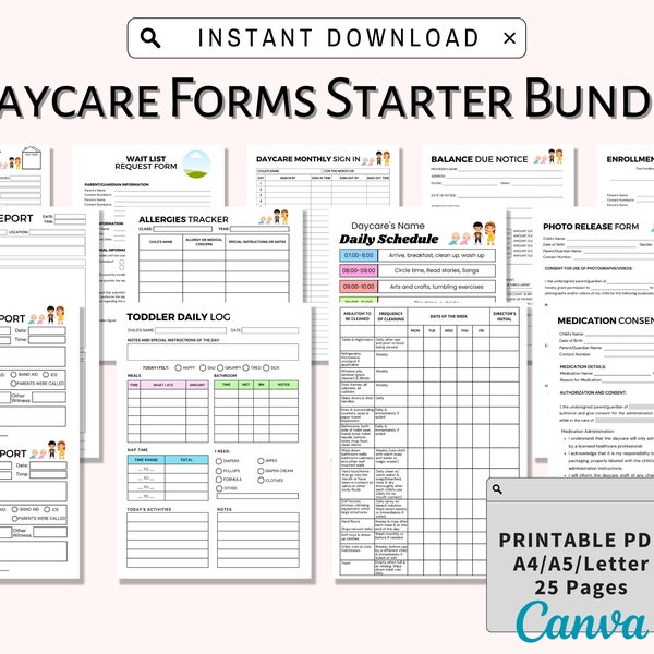 Home Daycare Forms - Etsy