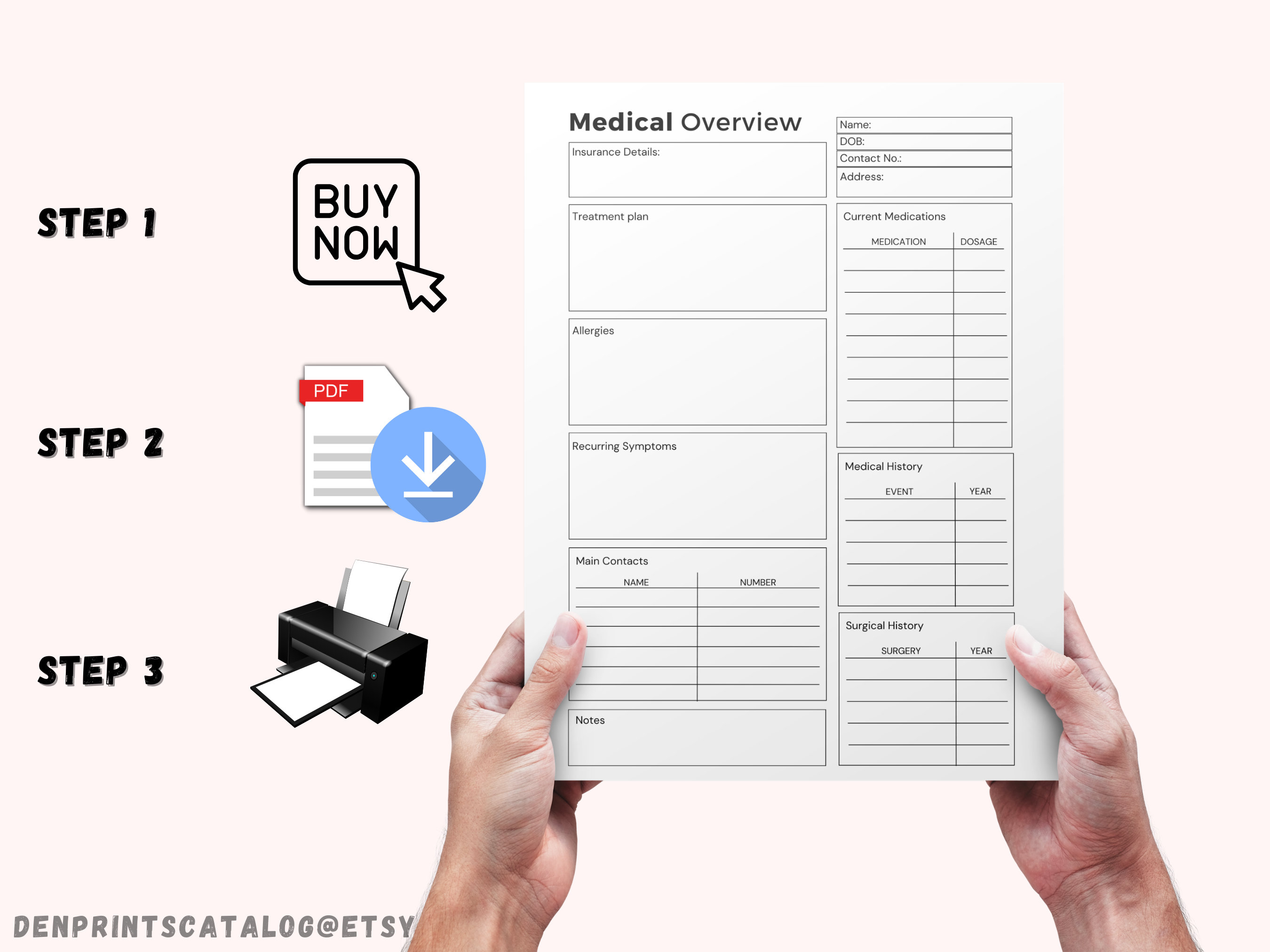 Diabetic Care Planner Printable Diabetes Treatment Organizer - Etsy