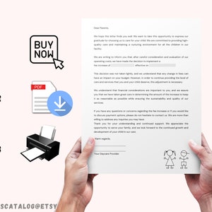 Daycare Fee Increase Letter Printable, Childcare Rate Increase Letter ...