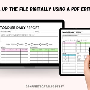 Toddler Daily Report | Daily Log for Daycare, Preschool, Nanny ...