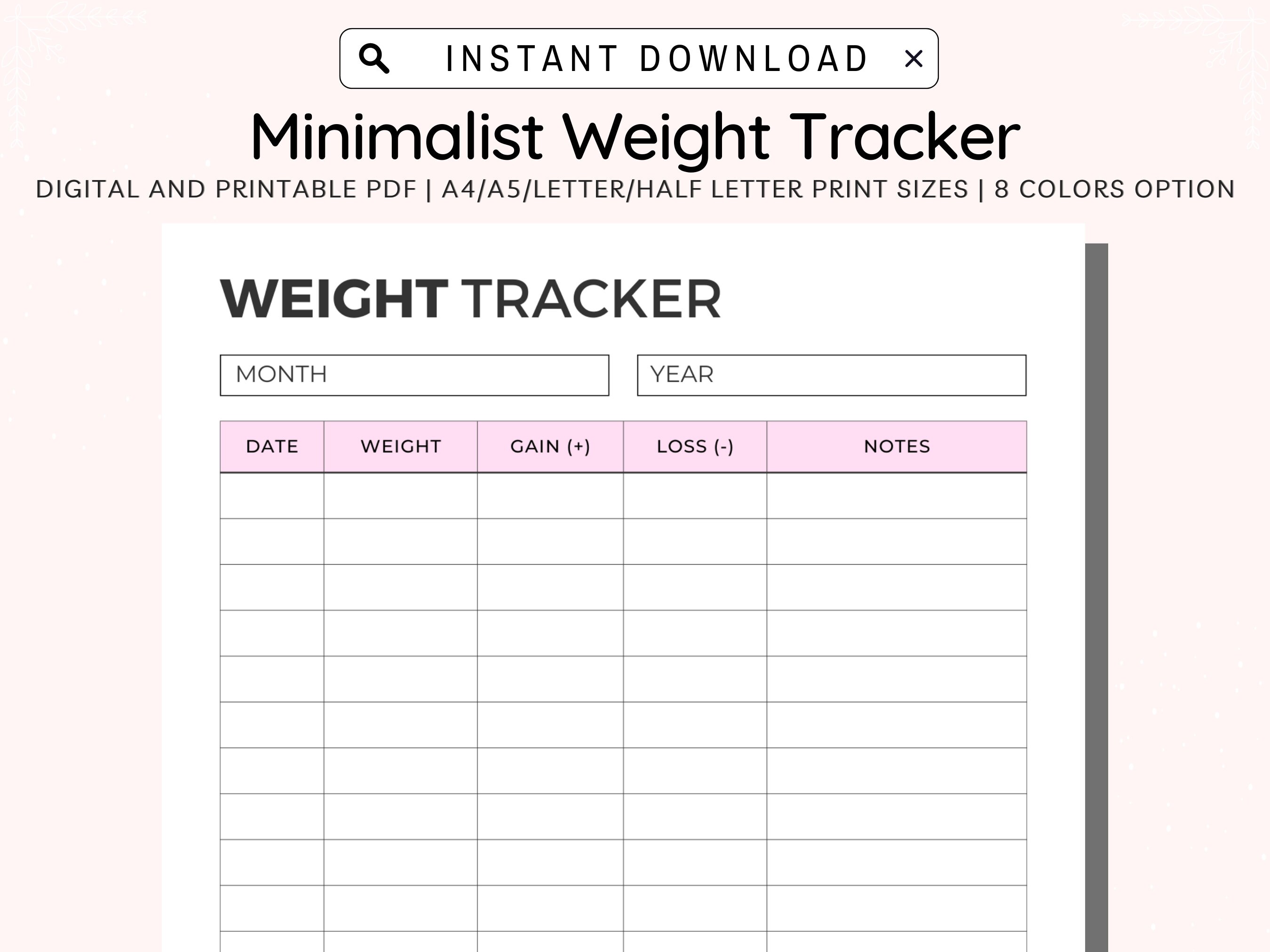 Weight Loss Journal, Digital Planner, Goodnotes Planner, iPad Planner ...