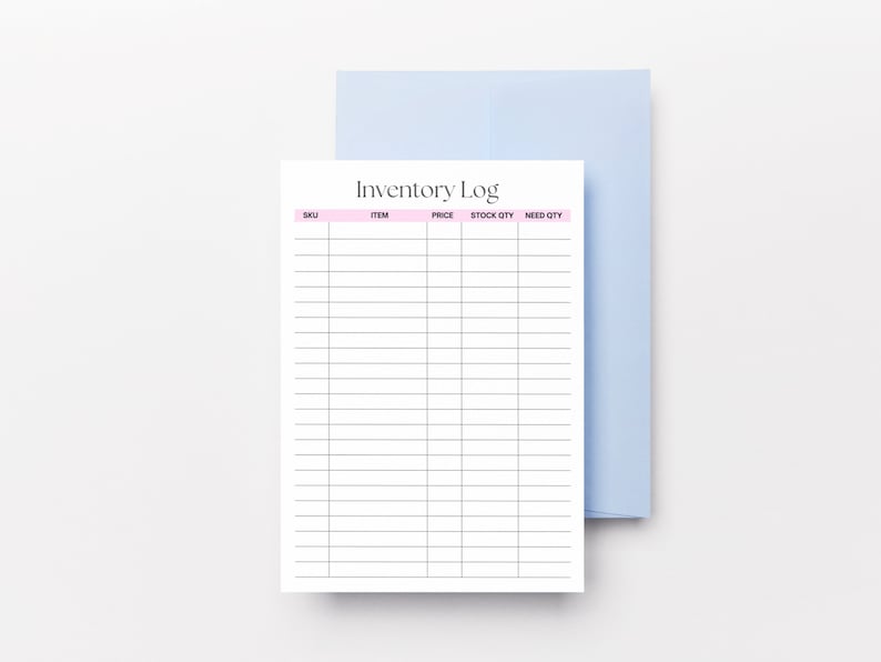 Printable Inventory Log Management Form, Inventory Sheet, Small ...