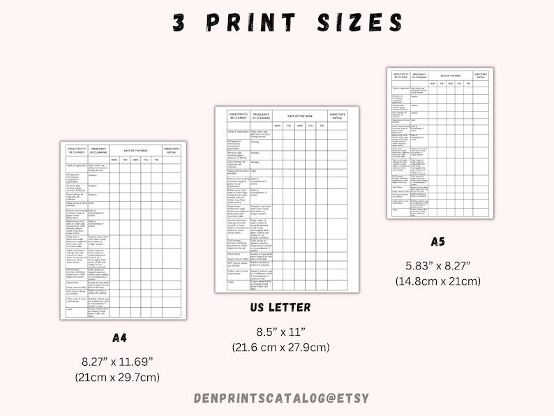 Daycare Cleaning Checklist Childcare Cleaning Checklist - Etsy