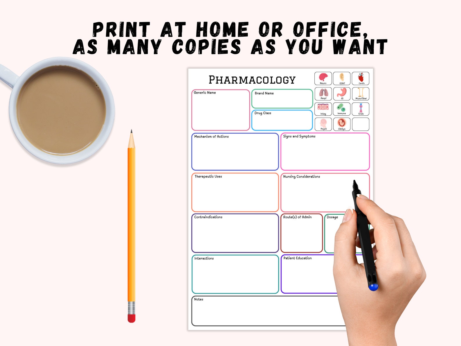 Pharmacology Printable, Drug Card Printable, Nursing School Template ...