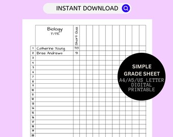Attendance Sheet for Class - Etsy