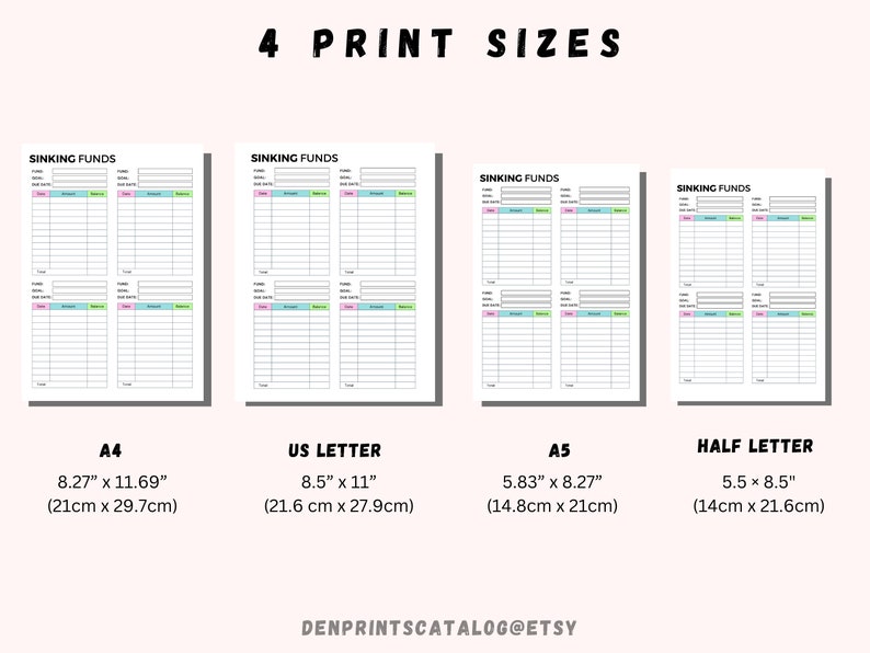 Sinking Funds Tracker Printable, Savings Challenge, Savings Tracker ...
