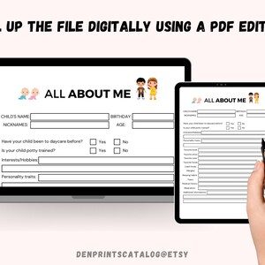 Daycare All About Me Form | Daycare Questionnaire | Get to Know Me ...