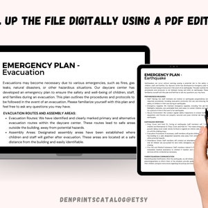 Daycare Emergency Plans, Childcare Center Printable Daycare Forms ...