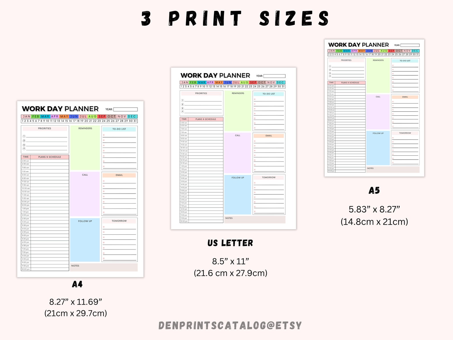 Daily Planner Printable, Work Day Organizer, Work From Home to Do List ...