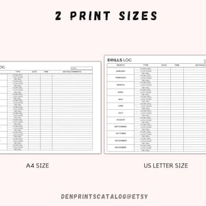Disaster Drill Record for School, School Teacher Forms, Drills Log ...