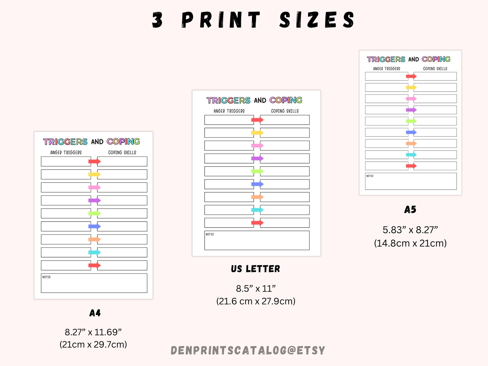 Triggers and Coping Worksheet, Mental Health, Mood Tracker, Self-help ...