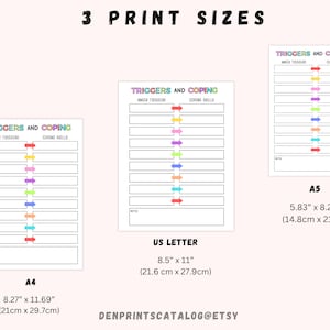 Triggers and Coping Worksheet, Mental Health, Mood Tracker, Self-help ...