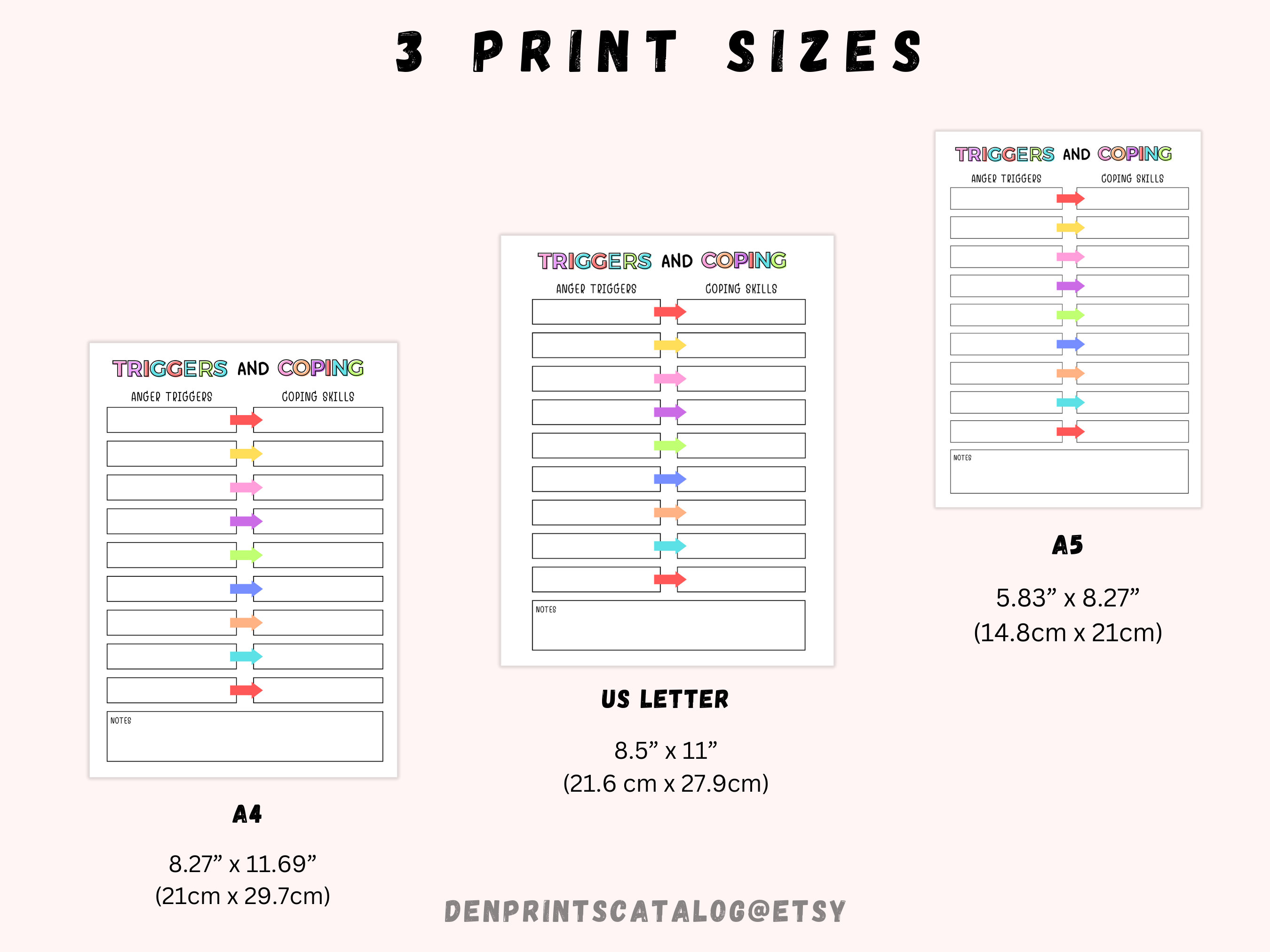 Triggers and Coping Worksheet, Mental Health, Mood Tracker, Self-help ...