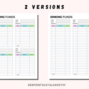 Sinking Funds Tracker Printable, Savings Challenge, Savings Tracker ...